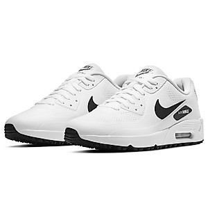 Nike Men's Air Max 90 G Spikeless Golf Shoes, White/Black, 12