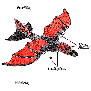 Mostop RC Plane 2.4Ghz Remote Control Airplane Flying Bird Dragon Plane with 2 Batteries & 6-Axis Gyro Stabilizer, RTF Easy to Fly RC Glider for Beginners Adults Kids Boys…