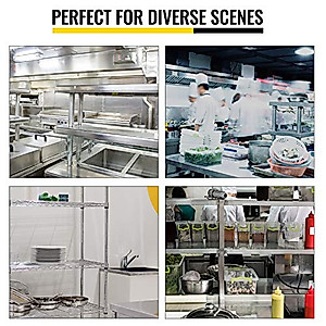 VEVOR Double Overshelf, Double Tier Stainless Steel Overshelf, 36 in. Length x 12 in. Width Double Deck Overshelf, Height Adjustable Overshelf for Prep & Work Table in Kitchen, Restaurant