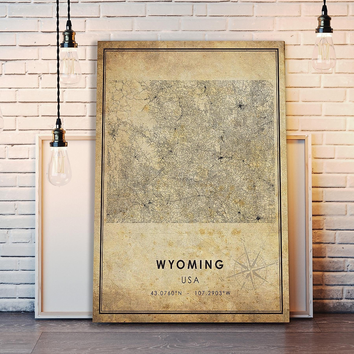 Wyoming Map Print Wyoming Map USA Map Art Wyoming City Road Map Poster Vintage Gift Map