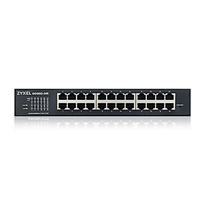 ZYXEL 24-Port Gigabit Ethernet Smart Switch (GS1900-24E) - Managed, Small Form Factor, Limited Lifetime Protection
