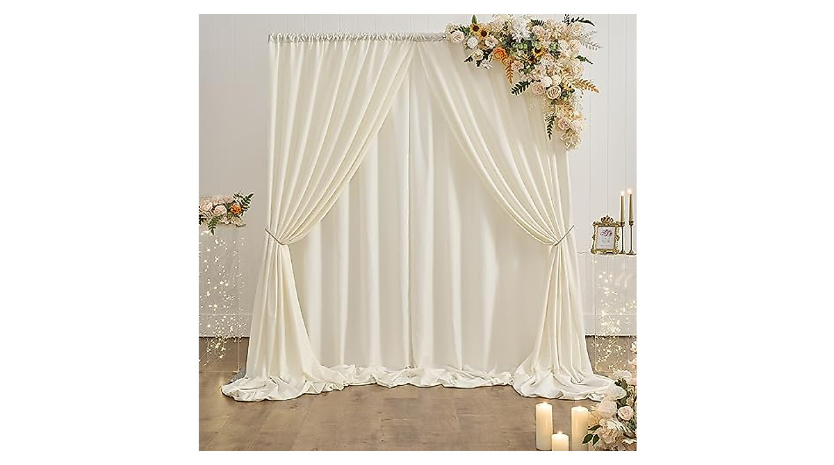 Ivory Backdrop Curtains for Elegant Party Decor