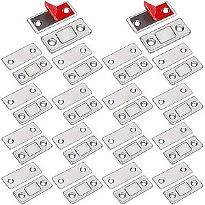 Cabinet Sliding Door Magnets Jiayi 18 Pack Ultra Thin Magnetic Door Catch Stainless Steel Drawer Magnet Catch for Kitchen Door Closure Cabinet Closer Cupboard Closet Door Magnetic Latches Hardware