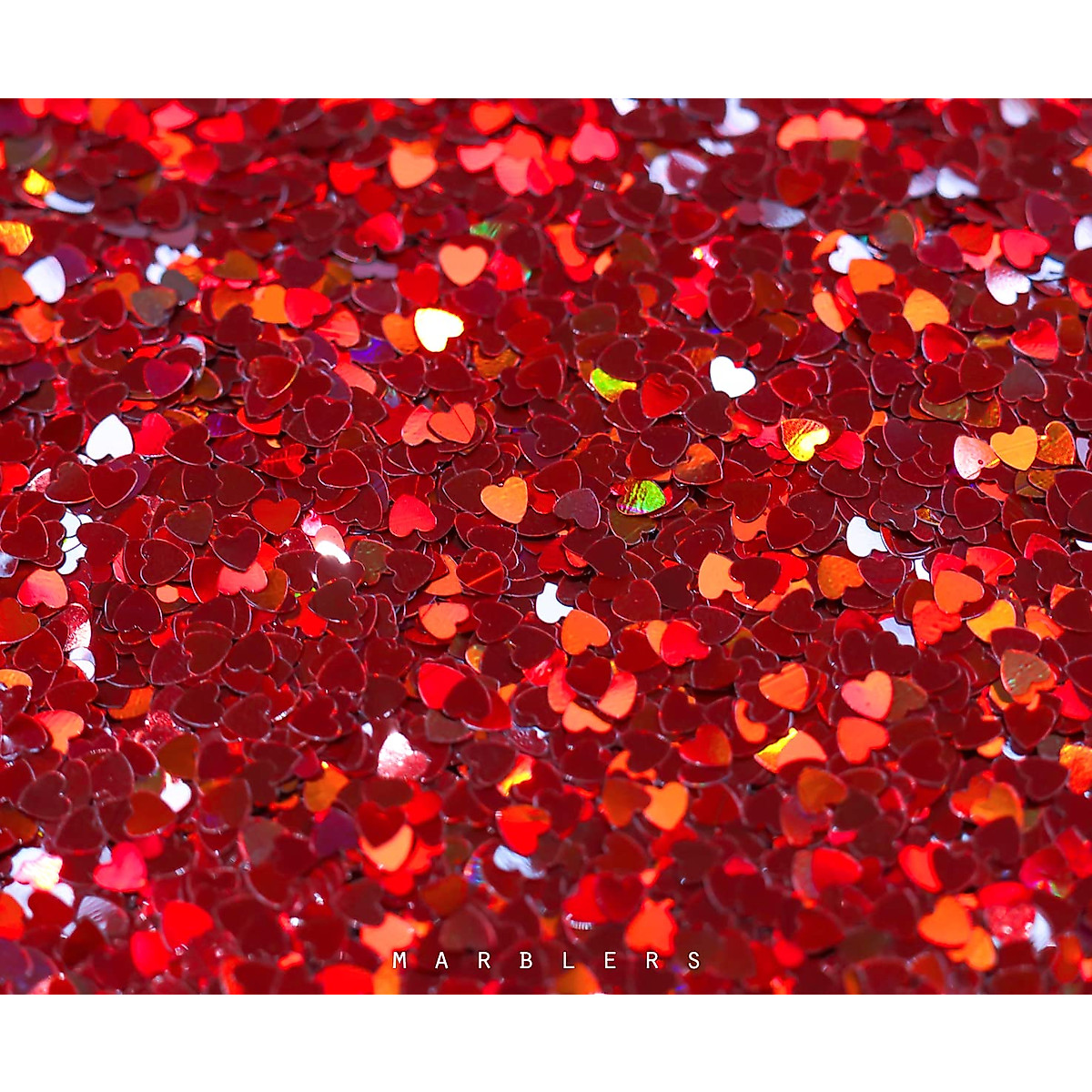 MARBLERS Cosmetic Grade Chunky Shape Glitter [Heart] 0.18oz (5g) | Flake | Non-Toxic | Vegan | Cruelty-Free | Eyeshadow, Nail Polish, Nail Art | Festival, Rave & Party Makeup | Body & Face