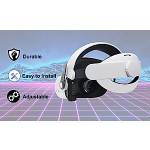 TNE Halo Headband for Oculus Quest 2 Headset Virtual Reality VR | Replacement Accessories for Oculus Quest 2 Elite Head Strap Reduce Head Pressure Enhanced Support (Soft Rear Cushion)