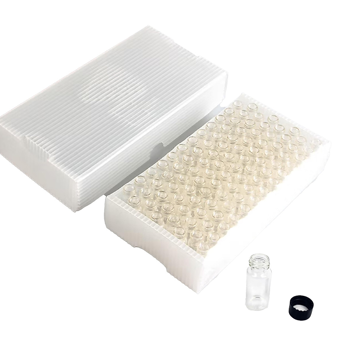 100Pcs 5ml Glass Vials with Screw Caps Small Bottles for Liquids,Small Liquid Sample Vial, for Oil Sample Aromatherapy Fragrance Vials Lightweight Perfume Travel