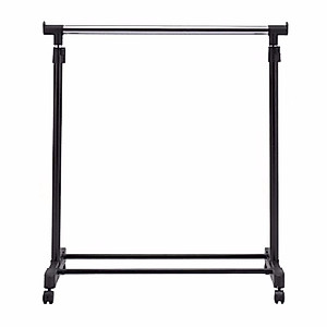 DOUBAO Adjustable Rolling Clothes Hanger Coat Rack Floor Hanger Storage Wardrobe Clothing Drying Racks with Shoe Rack