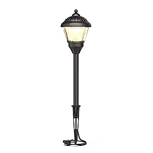 GOODSMANN Pathway Light 1.5W LED Outdoor Low Voltage Landscape Lighting 100 Lumen Hardwired Path Light 3000K Warm White Metal Walkway Light 12V Bronze Electric Sidewalk Light with Cable Connector