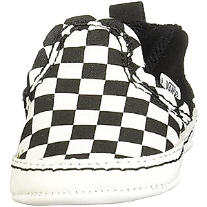 Vans, Infant Slip-On V Crib Sneakers (1, Black/True White Checkerboard)