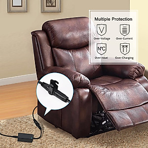 Sopito Extension Power Cord for Recliner, 4 Ft 2 Pin Lift Chair Replacement Cable for Most Recliner