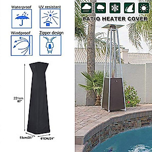 Iptienda Patio Heater Cover, Patio Heater Covers Waterproof with Zipper, Square Outdoor Heater Cover 87''H x 21" W x 24" L