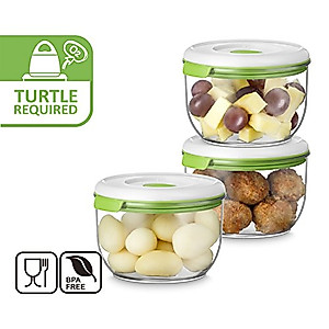 FOSA Vacuum Seal Food Storage System Reusable Medium Containers, 3 pack, 28 oz size (Vacuum Pump not Included)¡­