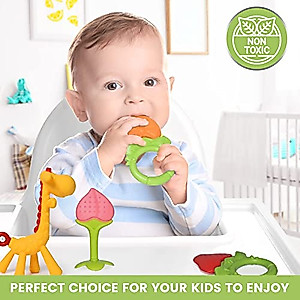 Baby Teething Toys for Newborn Infants (6-Pack) Freezer Safe Infant and Toddler Silicone Teethers Soothe Babies Gums, Perfect Baby Gift