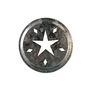 Star Cutout Galvanized Metal Lid Inserts for Mason, Ball, Canning Jars (10 Pack, Regular Mouth)