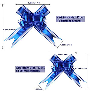 ADARRO 24PCS Christmas Pull Bows for Gift Wrapping with Ribbon for Presents, Florist, Bouquet, Basket Wrap Decoration, Christmas Bows Small（1.18”Wide）12PCS, Large（1.97”Wide）12PCS