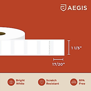 Aegis Adhesives - 1.2” X 0.85” Direct Thermal Multipurpose Labels for Return Address, QR Barcodes, Perforated & Compatible with Zebra Desktop Printers (12 Rolls, 1500/Roll)