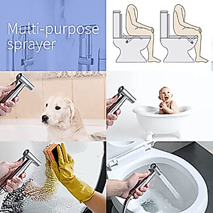 Handheld Bidet Toilet Sprayer, PHflo Stainless Steel Bathroom Bidet Sprayer Set,Baby Cloth Diaper Sprayer Kit, Bathroom Toilet Bidet Attachment,Pets Shower
