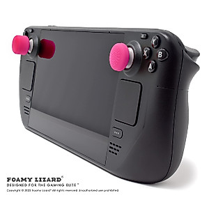 AceShot Thumb Grips (8pc) for Xbox One (Series X, S) & Steamdeck by Foamy Lizard – Sweat Free 100% Silicone Precision Raised Antislip Rubber Analog Stick Grips For Xbox One Controller (8 grips) PINK