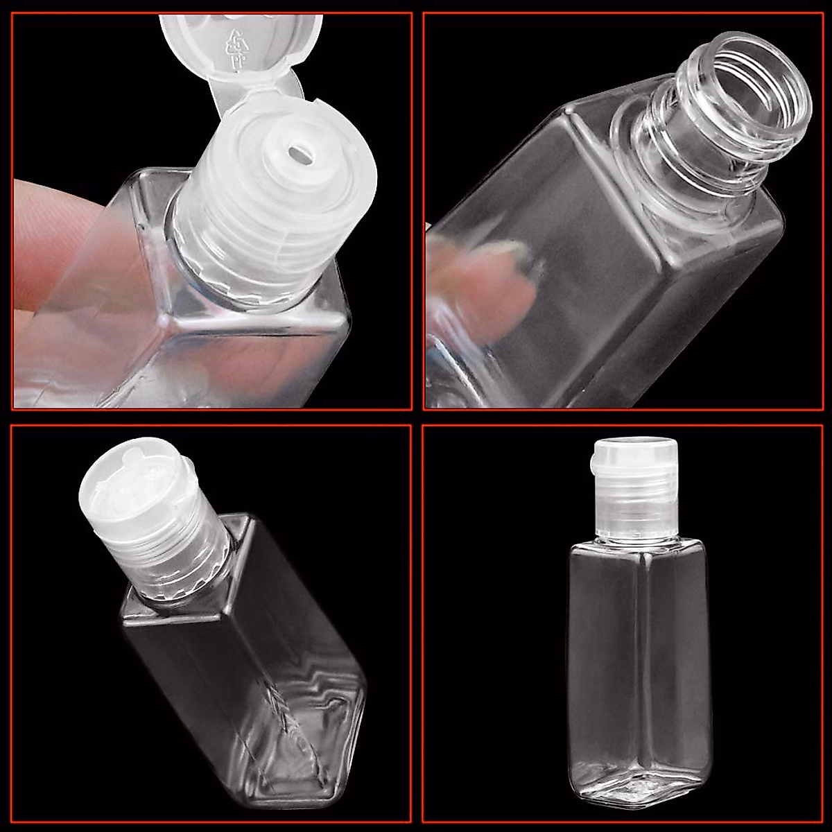 BIGNC 30 Pack Portable Travel Bottle, Empty Clear Travel Refillable Flip-Top Bottles for Travel Outdoor Camping Business, 1Ounce