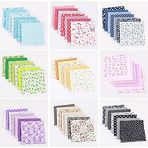 Artibetter Towel Sheets 7pcs Patchwork Fabric Quilting Fabric Squares Cotton Precut Quilt Sewing Floral Fabrics for DIY Craft (Purple) Quilted Fabric