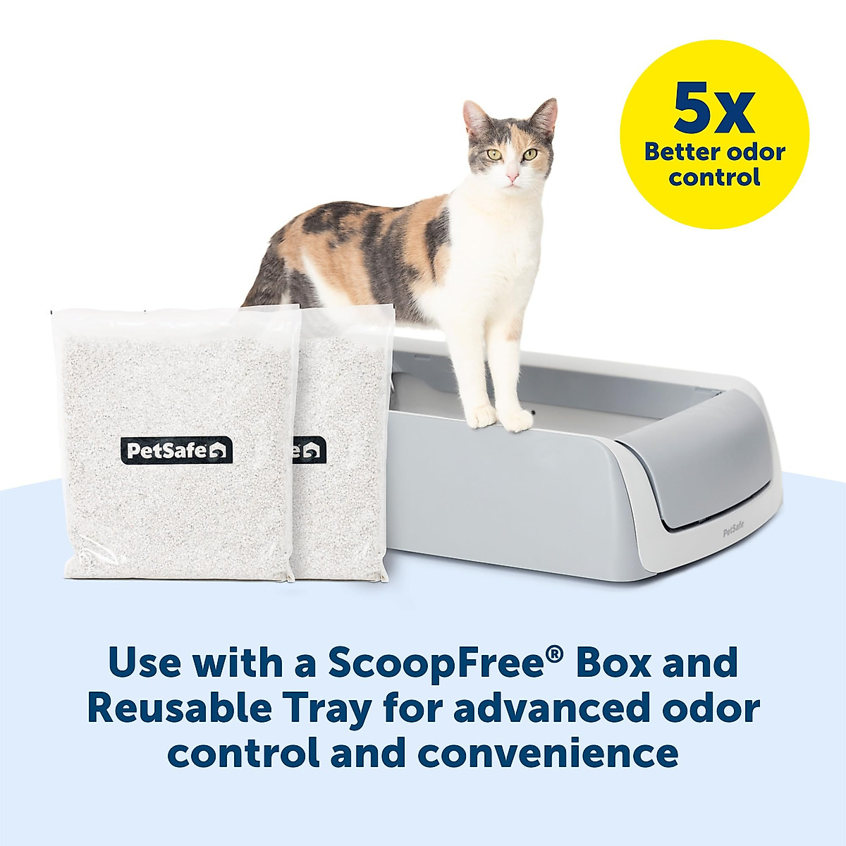 PetSafe ScoopFree Premium Natural Cat Litter, 4.2 lb (Pack of 2) – 100% Natural Non-Clumping Cat Litter, Odor-Free for up to 21 Days – No Chemicals, Additives, Dyes or Fragrances