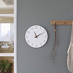 mooas Flatwood Twig Wall Clock, 12" Wood Wall Clock Non-Ticking Silent Decorative Wall Clock Battery Operated Wall Clock Indoor Clock Clock for Home Living Room Kitchen Bedroom Office School Hotel