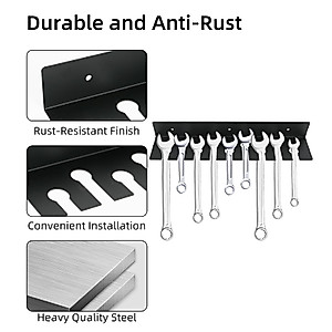 Fepinc Metal Wrench Holder, Hand Tool Organizer Wall Mount Storage Rack Organizer for Workshop, Shed, Garage (Wrench Holder)