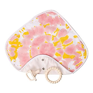 Dr. Brown's Lovey Blanket with Beaded Ring Teether and HappyPaci Silicone One-Piece Pacifier, Pink