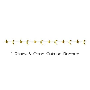 2 in 1 Ramadan Eid Mubarak Door Banner for Home,Mosque,Iftar,Eid Al Adha,Eid Al Fitr, Ramadan and Eid Decoration, Includes 1 Crescent and Star Banner (White)