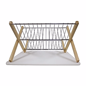 Magic Stone - Diatomaceous Earth Kitchen Mat and Bamboo Dish Rack – Super Absorbent Dish Drying Mats for Kitchen Counter, Durable & Quick Drying Mat (White)