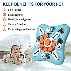 FOXMM Interactive Dog Treat Puzzle Toys for IQ Training & Mental Stimulating,Fun Slow Feeder,Large Medium Small Dogs Enrichment Toys with Squeak Design