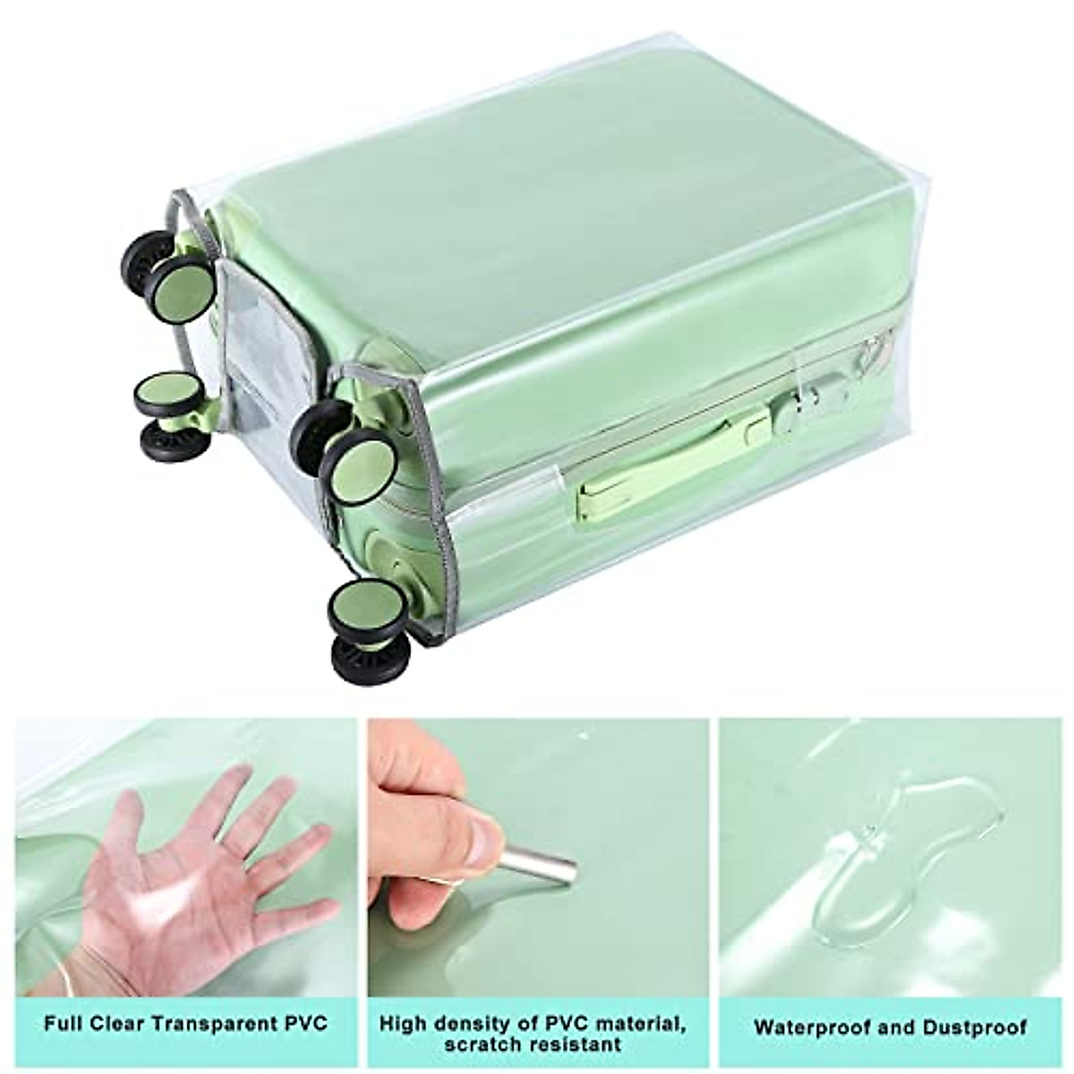 Mannikesi Luggage Cover Cloth Suitcase Cover Protector for Wheeled Suitcase (Clear PVC Cover, 20inch)