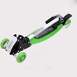 Ygqtbc Foldable Children's Scooter Yo-Yo Iron Bicycle PU Can Lift Three-Wheeled Scooter Scooter Swing