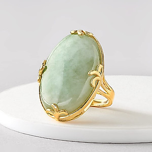 Ross-Simons Jade Ring in 18kt Gold Over Sterling