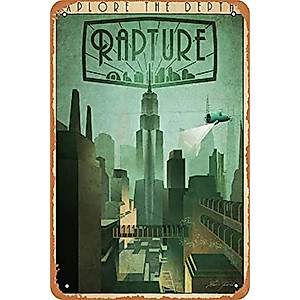 Ysirseu Bioshock Rapture Game Poster 2Game Retro Metal Tin Sign 8x12 Inch, 8 x 12 Inch