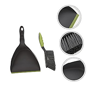 Gogogmee 1 Set Desktop Sweeping Set Screen Keyboard Mini Clean Keyboard Small Desk Broom Mini Cleaning Tool Household Cleaner Broom with Mini Brush Desktop Sweep Broom Whisk Pan Abs