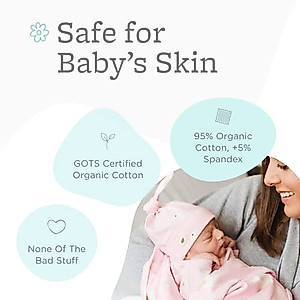 MONICA + ANDY Unisex Organic Cotton Baby Boy Girl Adjustable Top Knot Cap, Pink Le Macaron, 0-6 Months