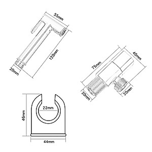 JIYTG Bidet Shower Sprayer Head Toilet Handheld Bidet Sprayer Toilet Spray Gun Set with Hose White Brass Cold Water Handheld Toilet Bidet Sprayer Set Kit