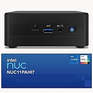 NUC Intel 11 Business Mini PC Desktop, Intel Core i7-1165G7, 64GB DDR4 RAM, 1TB PCIe M.2 SSD, Wi-Fi 6, HDMI, RJ45, MiniDP, Bluetooth, Windows 11 Pro, Black