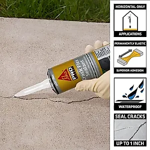 Sikaflex Crack Flex Sealant, Gray, High performance, textured polyurethane sealant, self-leveling, sealant for sealing horizontal cracks, 10,1 fl. Oz