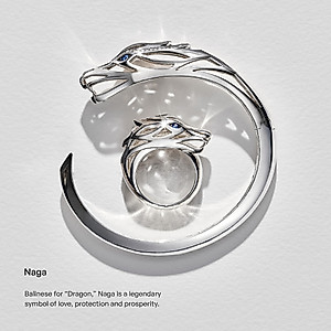 John Hardy Women's Legends Naga Silver Ring with Blue Sapphire Eyes, Size 7