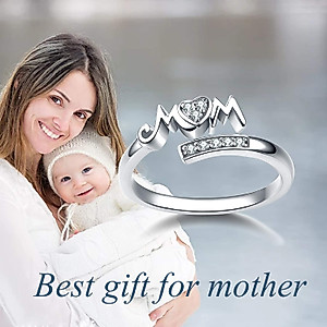 YFN 925 Sterling Silver Mom Rings Mothers Ring Women Jewelry Mothers Day Gifts for Mum (7)