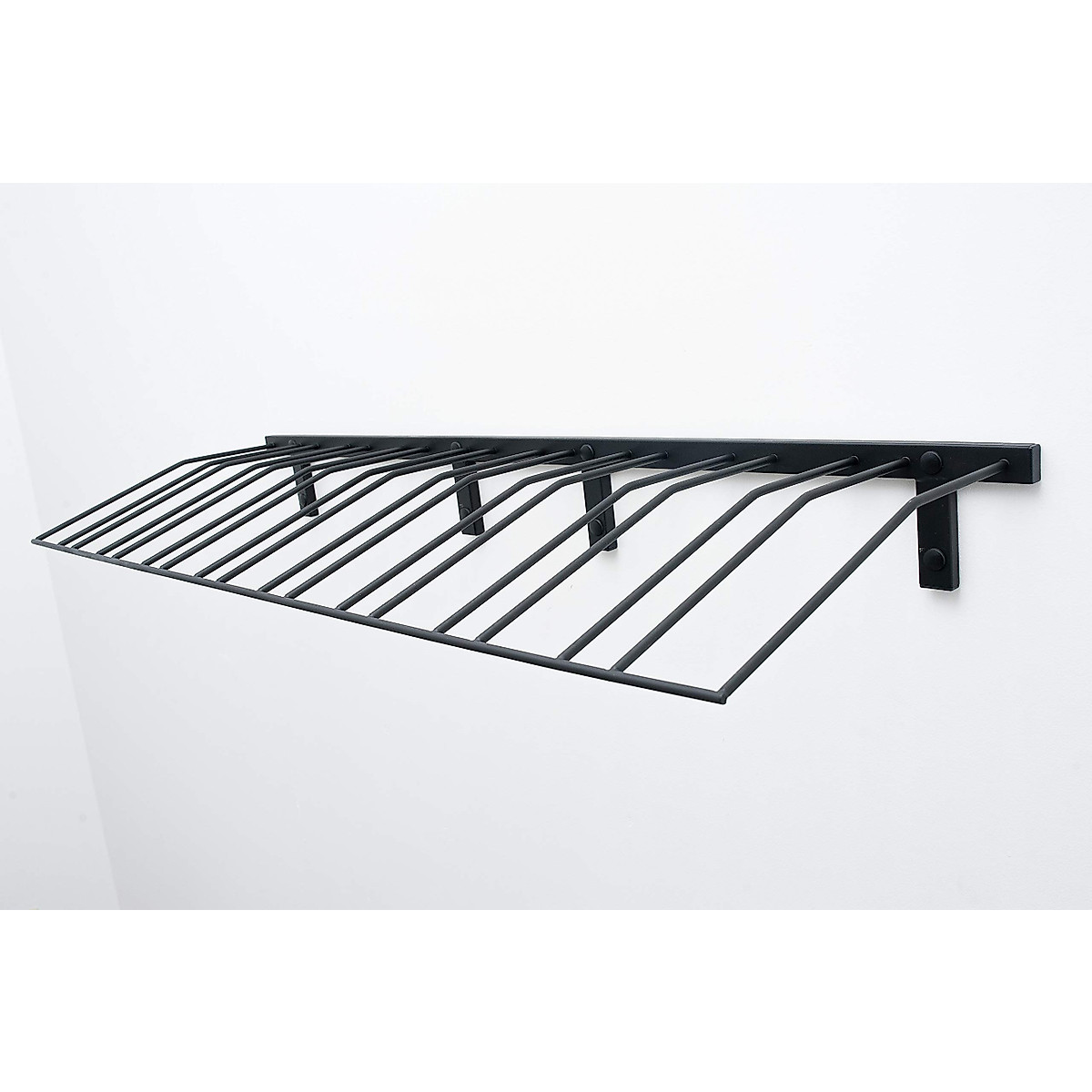 VintageView W Series - Presentation Row Wall Mounted Wine Rack (9 Bottles, Satin Black) Stylish Modern Wine Storage with Label Forward Design