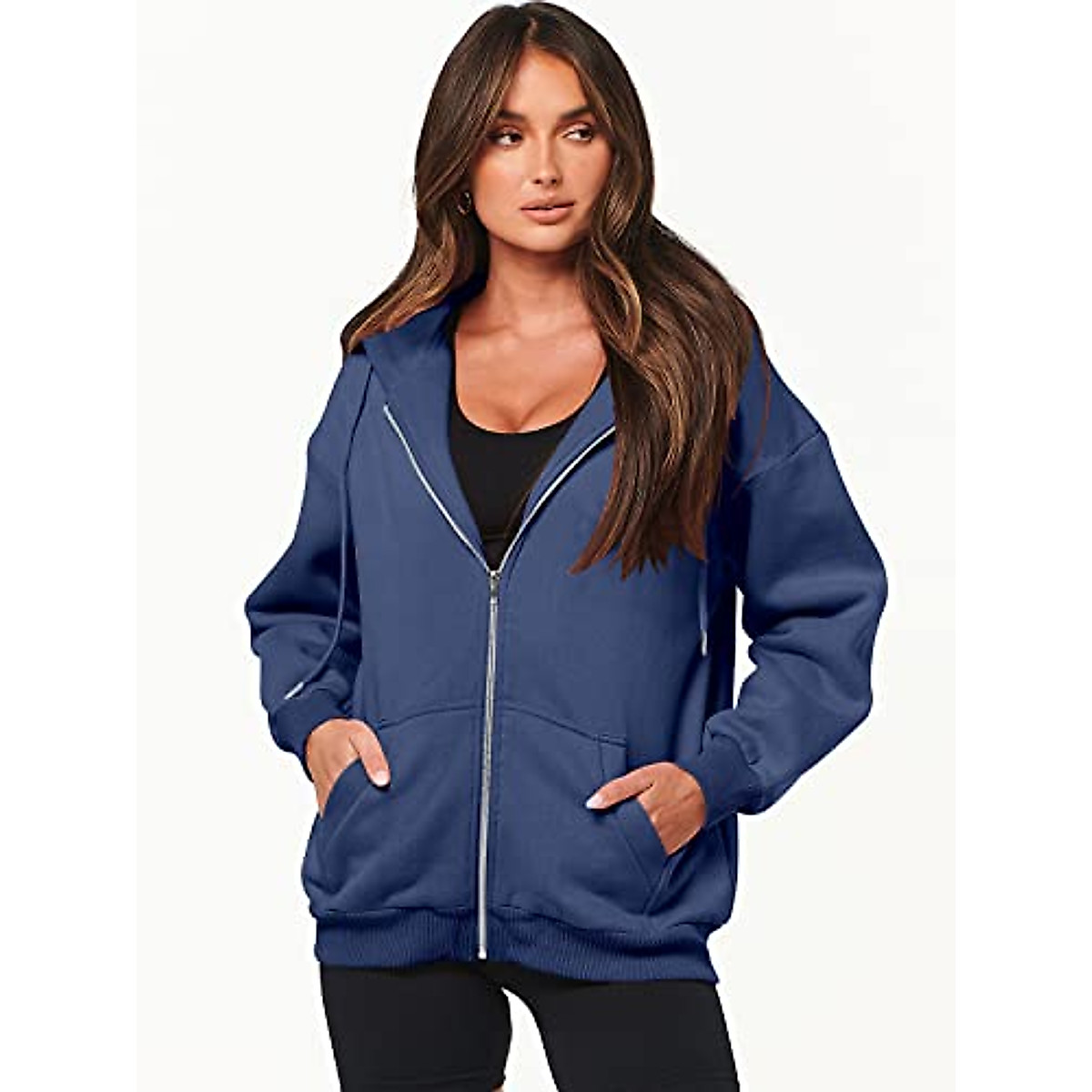 ANRABESS Oversized Hoodies for Women Long Sleeve Hooded Sweater Fall Jacket Fleece Sweatshirt Casual Comfy 2023 Trendy Y2K Clothes Teen Girls A989dianlan-M Navy Blue