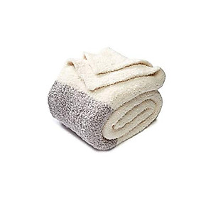Barefoot Dreams CozyChic Cream-Dove Heathered Throw 45" x 60"