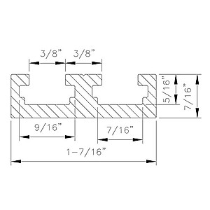 POWERTEC 71133 Double T-Track | 36 Inch Aluminum Extrusion Tracks, Anodized Blue