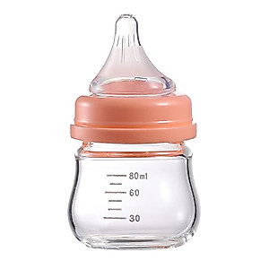 FDBTL Baby Bottle Glass Natural Anti-Colic Bottles Closer to Breastfeeding for Newborn Babies Infant 0M+ 3Oz