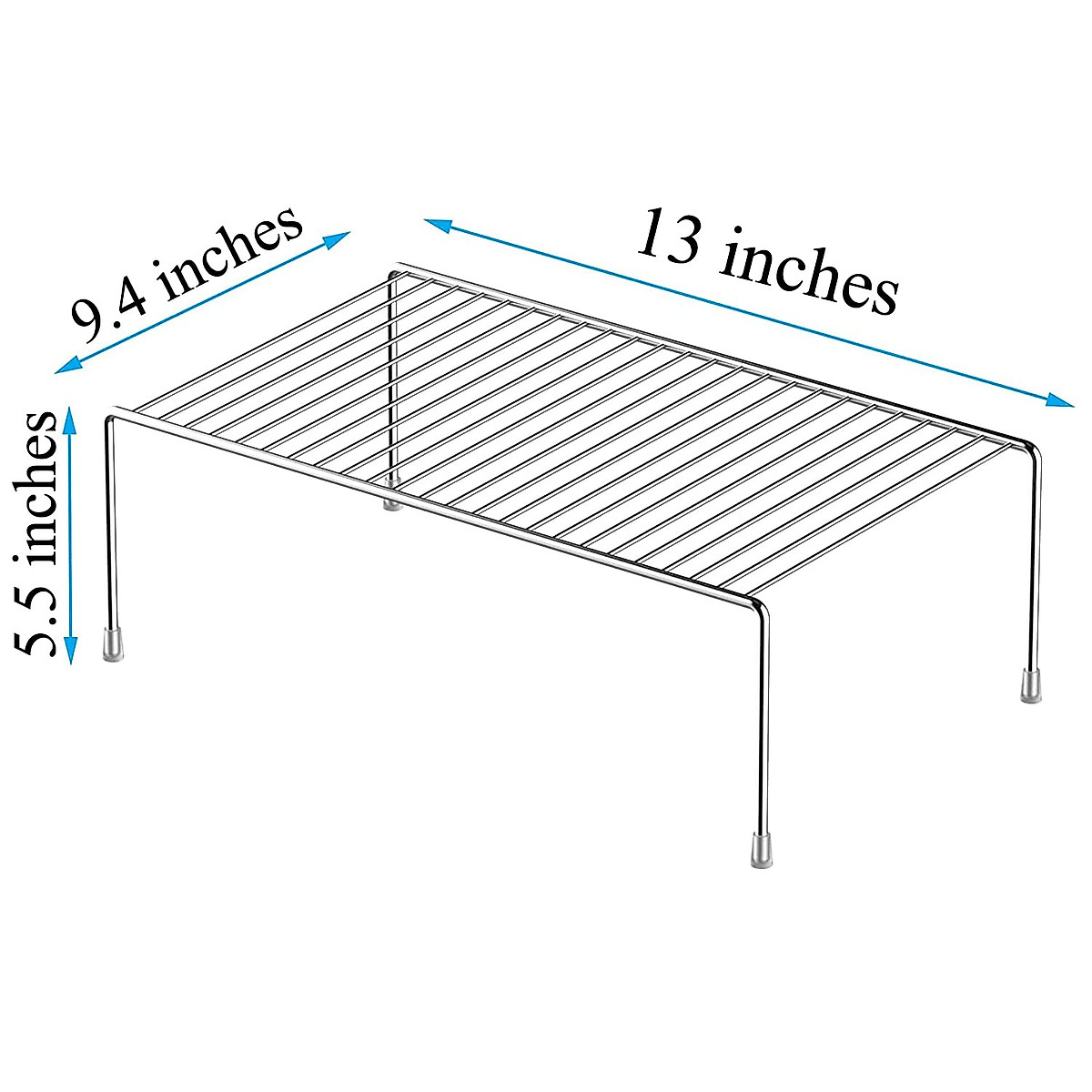 GEDLIRE Kitchen Cabinet Shelf Organizer Set of 4, Medium (13 x 9.4 inch) Metal Wire Pantry Storage Shelves, Dish Plate Racks for Cabinets, Freezer, Counter, Cupboard Organizers and Storage, Chrome