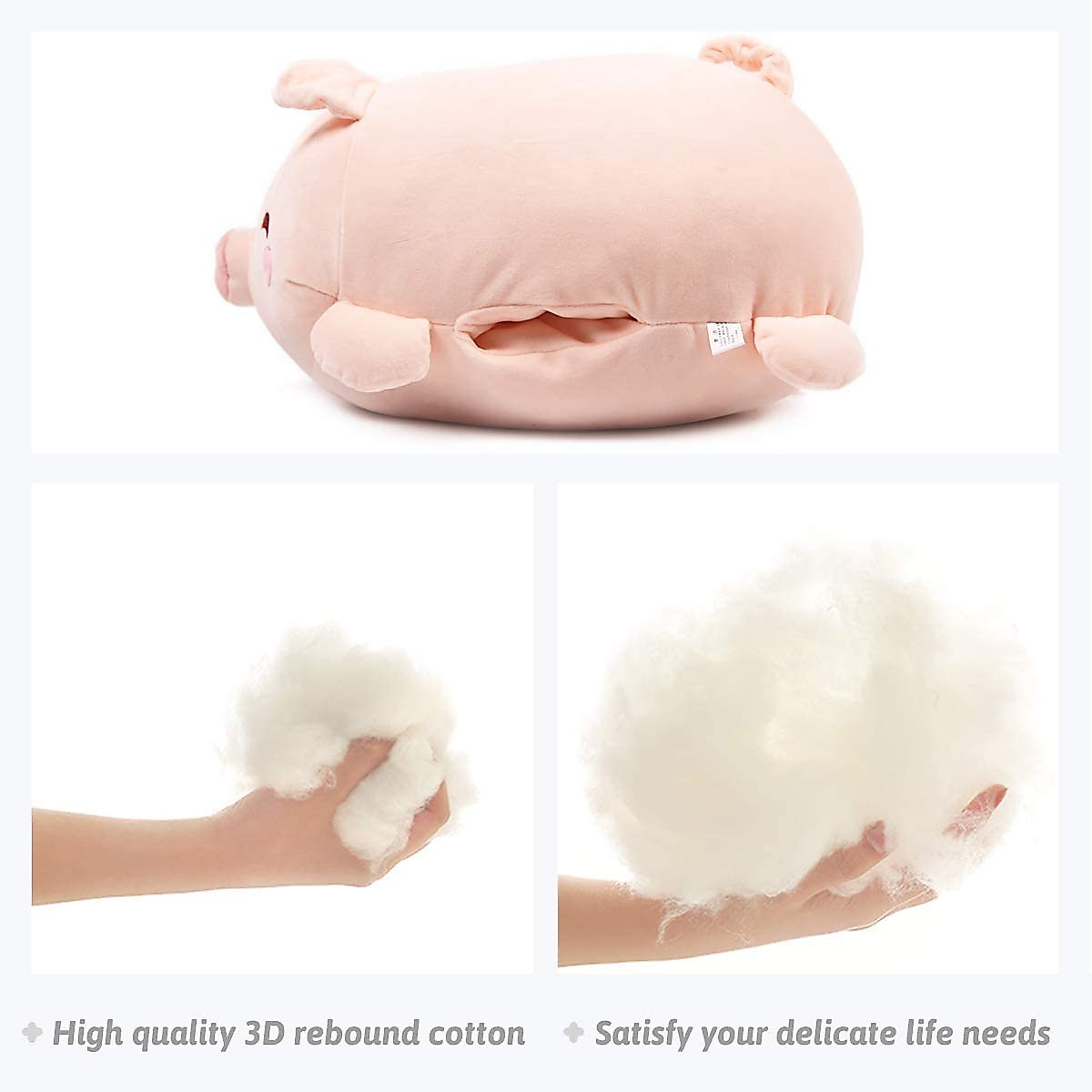 ARELUX Pig Plush Pillow Stuffed Animal Snuggly Pillow Cute Plush Toy Snuggle Buddy Pig Plushie Kawaii Soft Hugging Pillow for Kids Boys Girls 17.7in