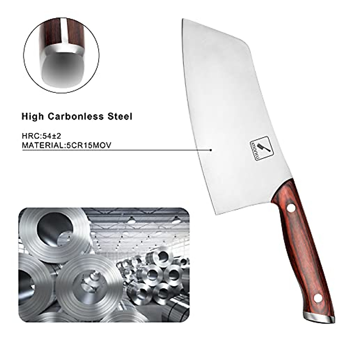 imarku Cleaver Knife, 7-inch Meat Cleaver German High Carbon Stainless Steel Chopping Knife with Ergonomic Handle and Gift Box,Multipurpose Chinese Chef's Knife,Chinese Cleaver for Kitchen&Restaurant